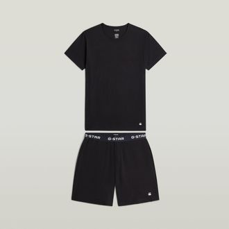 G-Star T-Shirt & Shorts Pyjama Set - Schwarz - Herren