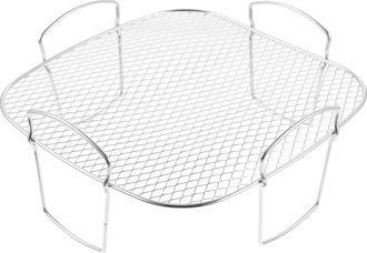 Valiclud Grillrost Aus Edelstahl 304 Quadratisches Airfryer Zubehör Für Heißluftfritteusen Vielseitiges Dampf Und Backgestell Für Haushaltsgeräte