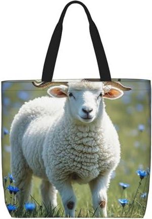 Generic Mouton Sac Fourre-Tout Grand Tote Bag Pliable Sac A Main Femmes Pour Universit&eacute; Gym Quotidienne