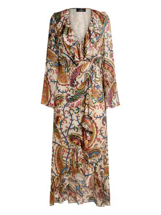 Etro robe longue Peau Dange &agrave; motif cachemire - Tons neutres