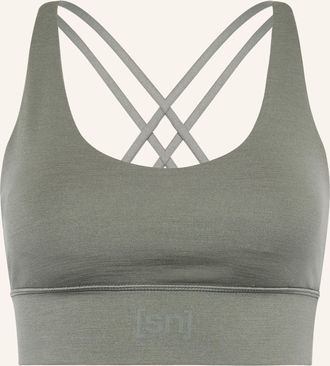 super.natural Cropped-Funktionstop All Day Super Mit Merinowolle gruen