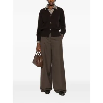Aragona Cashmere V-Neck Cardigan - Brown
