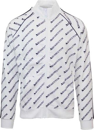 Aquascutum Trainingsjacke f&uuml;r Herren, Hoher Kragen, Raglan&auml;rmel (Wei&szlig;)