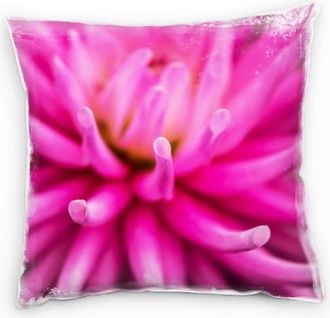Paul Sinus Art Marco, Blumen, Aster, pink Deko Kissen 40x40cm für Couch Sofa Lounge Zierkissen - Dekoration zum Wohlfühlen