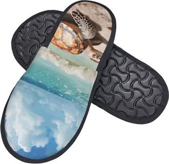 Generic Pantoufles Unisexes Tortue De Mer Étoile De Mer Chausson Hommes Automne Hiver Antidérapantes Pantoufle Homme, Pour Fête, Mariage, Hommes, L