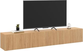 IDMarket TV-Schrank 180 cm zum Aufh&auml;ngen, Juliette, Latten, Holz, Farbe Eiche