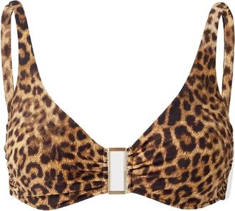 Melissa Odabash Femme, Maillots de bain, Brun, Taille: 44 FR Bel Air Cheetah Spotted Bikini Top