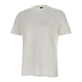 Emporio Armani Homme, Tops, Blanc, Taille: XL T-shirt Blanc en Coton avec Mini Logo