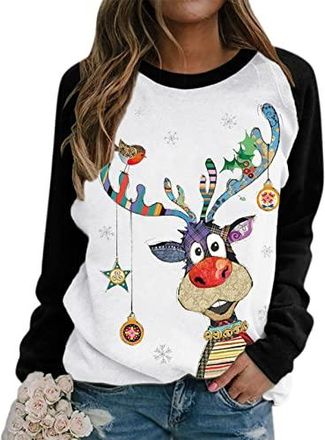 Generic Sweat Noël Femme Rigolo - Pull Hiver Drôle et Moche - Polaire Chaud pour Famille