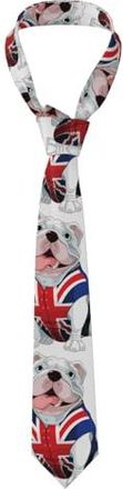Generic Cravate Chien Mignon Union Jack Tendance Tie Fine Cravate Pour Homme Pour Accessoires F&ecirc;te Mariage