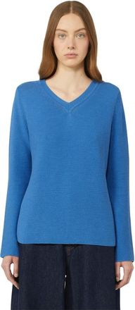Max Mara Femme, Pulls, Bleu, Taille: 44 FR Pull col en V Ago