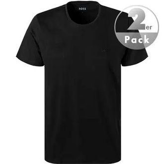 HUGO BOSS Herren T-Shirts schwarz Baumwolle unifarben