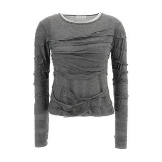 7 For All Mankind Ribbon Langarmshirt - - Tops - Damen - Grau - S