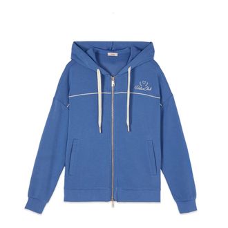 Oltre Sweatshirt mit Rei&szlig;verschluss- Kapuze und Besatz - - Sweatshirts & Hoodies - Damen - Blau - S
