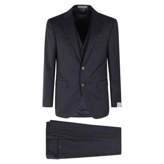 Corneliani Abito CON Gilet Tess Sallia - - Suits - Herren - Blau - L