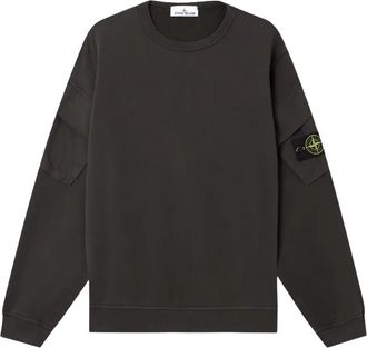 Stone Island Graue Sweater mit Compass Logo Print - - Sweatshirts & Hoodies - Herren - Grau - S