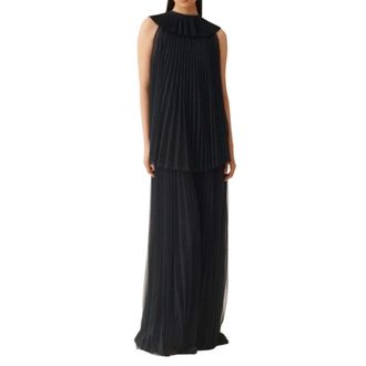 Fabiana Filippi Robe Longue Pliss&eacute;e - Femme - Robes - Noir - Taille: 38 FR