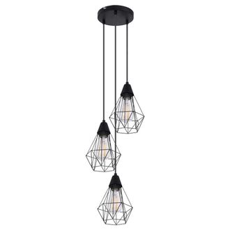 Globo Lighting Pendelleuchte schwarz Retro H&auml;ngelampe LED Filament Esstischlampe Wohnzimmerleuchte, 3x 7W 3x 806lm warmwei&szlig;, DxH 29 x 120 cm