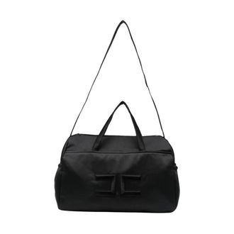 Elisabetta Franchi Wickeltasche mit besticktem Logo - - Bags - Damen - Schwarzk - ONE SIZE