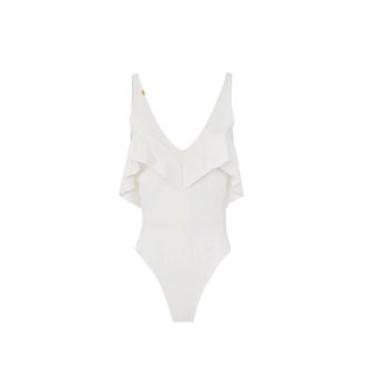 Elisabetta Franchi Femme, Tops, Blanc, Taille: 38 FR Bodysuit