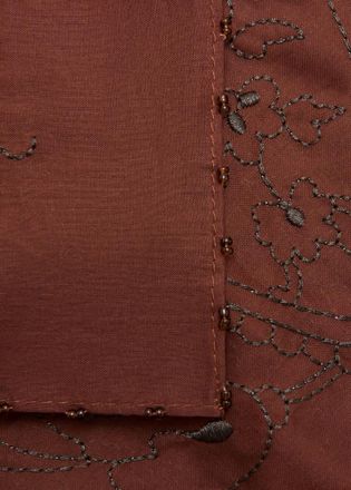 Mango Foulard en coton broderie florale orange br&ucirc;l&eacute; - Femme - Taille unique - MANGO