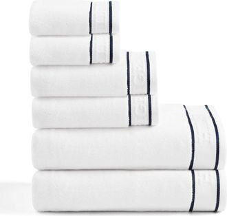 Tommy Hilfiger Badetuch-Set, weiche und saugfähige Premium-Baumwolle, schnell trocknend und ohne Verdrehung, modernes Design (Legacy White, 6-teilig)
