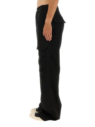 Rick Owens New Wool Cargo Pants - Black
