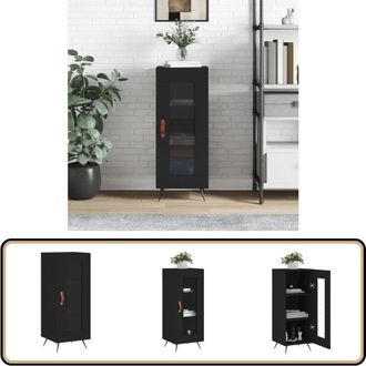 vidaXL Sideboard Schwarz 34,5x34x90 cm Holzwerkstoff - Schreibtisch - Wohnzimmermöbel - Sideboard Schwarz - Holz Sideboard - Regal