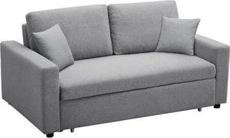 Vente-Unique Canap&eacute; 3 Places Convertible en Tissu INIZOR - Gris Clair