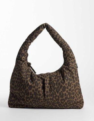 &Ouml;lend Nico - Schultertasche aus Nylon mit Leopardenmuster-Mehrfarbig