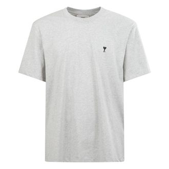 Ami Minimalistisches Klassisches Baumwoll T-shirt - - Tops - Herren - Grau - M