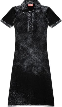 Diesel robe-polo M-LOURENS à broderies - Noir