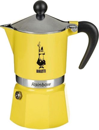 Bialetti Rainbow Caffettiera Colorata, Alluminio, Giallo, 3 Tazze 4982