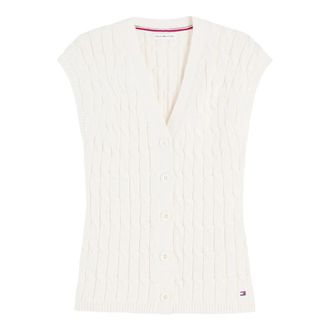 Tommy Hilfiger MID GG Cable Vest Cardi - - Jackets - Damen - Wei&szlig; - XS