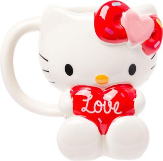 Silver Buffalo Sanrio Hello Kitty Holding Love Heart Keramik 3D geformte Tasse, 590 ml
