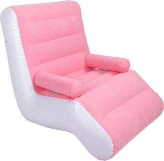 Generic Aufblasbares Sofa, Beflockte Oberfl&auml;che, Tragbarer Aufblasbarer Sofastuhl, Weich, S-f&ouml;rmig, f&uuml;r Reisen f&uuml;r zu Hause (PINK)