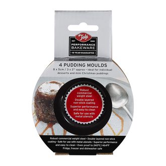 Tala Mini-Puddingformen Performance, 8 x 5 cm, aus hochwertigem Karbonstahl mit Premium Eclipse Antihaftbeschichtung; Ideal f&uuml;r Weihnachtspudding und Kuche