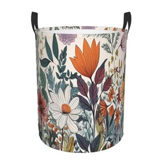 Generic Bunte, Wundersch&ouml;ne Blumen Korb Aufbewahrung Rund Korb W&auml;sche Wasserdichter W&auml;schebeh&auml;lter F&uuml;r W&auml;schekammer Spielzeug Decken
