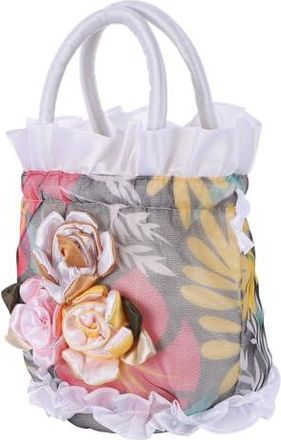 Yardwe Pochette Sac à Main Brodé Mini Sac à Main Croisé Portefeuille Brodé White