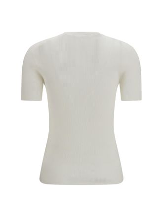 Fendi Ribbed Cotton Sweater - White