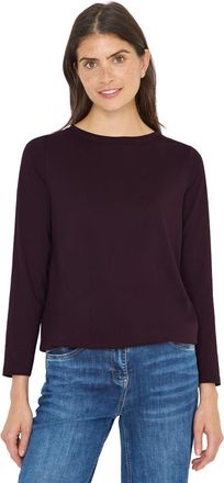 Cecil Shirt in Unifarbe Eggplant red XXL