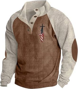 Generic Pull à col rond pour homme - Sweat-shirt américain en velours épais - Chaud et résistant au froid - Sweat-shirt dhiver (beige, XXL)