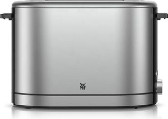 WMF Lono Silk Toaster 2 Scheiben - Edelstahl Doppelschlitz Toaster mit XXL-Brötchenaufsatz, 7 Bräunungsstufen, LED-Funktion, Krümelfach, Anti-Fingerabdruc