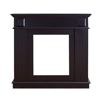 Mobili Rebecca Encadrement Manteau Cheminee, Cheminee Decorative Noir, en Bois, Style Moderne, pour Salon - Dimensions: 100 x 109 x 26 cm (HxLxL) - RE6368