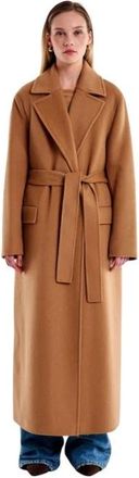 Vicolo Femme, Manteaux, Brun, Taille: 38 FR Long Belted Coat