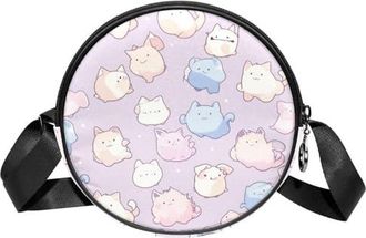 Generic Sac &agrave; bandouli&egrave;re rond pour femme, petit sac &agrave; bandouli&egrave;re avec fermeture &eacute;clair, bretelles r&eacute;glables, style d&eacute;contract&eacute;, pour femmes et filles
