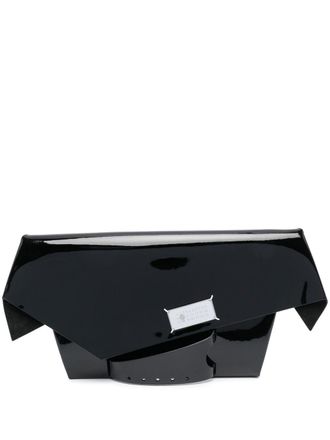 Maison Margiela sac porté épaule en cuir à plaque logo - Noir