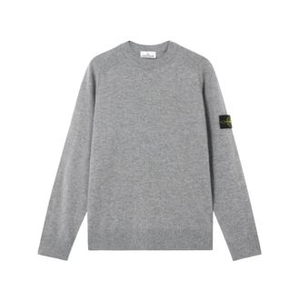 Stone Island Rundhalspullover mit Raglan&auml;rmeln und Rippstrickdetails - - Knitwear - Herren - Grau - XL