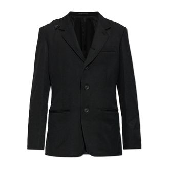 Yohji Yamamoto Blazer en Laine avec une Fente Unique - Homme - Vestes - Noir - Taille: L