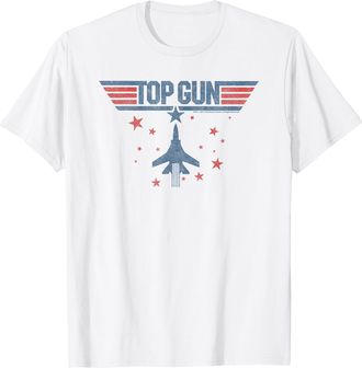 Top Gun Klassisches Sterne Flugzeug Logo T-Shirt